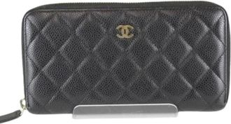 Chanel Portefeuille long vintage doccasion (bi-pli) - Femme - Pre-owned - Noir - Taille: ONE Size