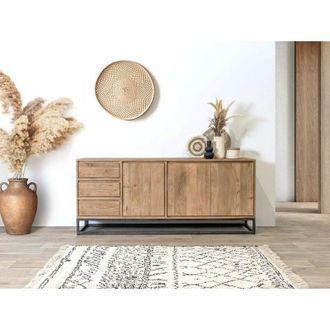 BOBOCHIC Buffet 3 portes 190 cm BERGERAC Bois massif de manguier