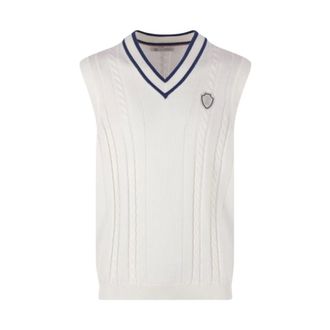 Brunello Cucinelli Herren, Strickwaren, Wei&szlig;, LGr&ouml;&szlig;e