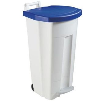 Rossignol Poubelle 90 litres tri s&eacute;lectif rectangle &agrave; couvercle bleue