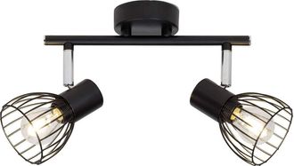 Brilliant Lampe Blacky Spotrohr 2flg schwarz | 2x D45, E14, 40W, geeignet für Tropfenlampen (nicht enthalten) | Für LED-Leuchtmittel geeignet