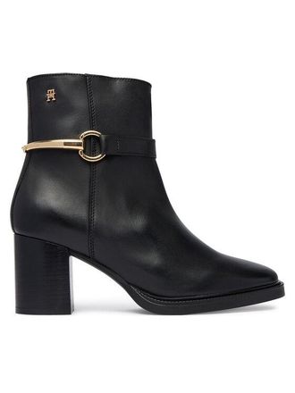 Tommy Hilfiger Stiefeletten TH Stud Heel Riding Ankle Boot FW0FW09552 Schwarz