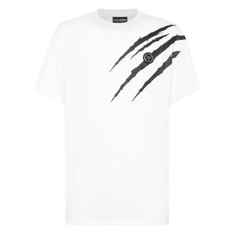 Plein Sport T-Shirt Rundhals SS Scratch - - Sport - Herren - Wei&szlig; - M