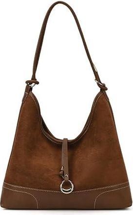 Generic Garhomtur Sac fourre-tout en daim pour femme, sac à bandoulière, sac à main avec pendentif, sac besace décontracté pour le travail et les voyages, mar