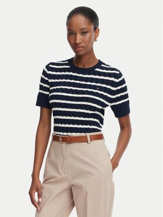 Tommy Hilfiger Pullover Cable Mid WW0WW38744 Dunkelblau Regular Fit