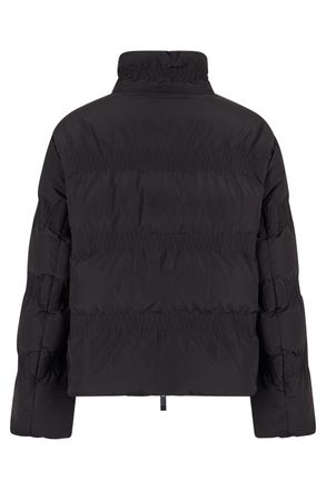 Moncler Womens Short Ruffled Down Jacket Ravignan Black Polyester Puffer