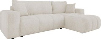 Mirjan24 Ecksofa mit Bettkasten Furyn Boucle, Eckcouch Couch mit Schlaffunktion, Wohnlandschaft, Bettfunktion, Design L-Form Sofa, Seite Universal (Coral 65)