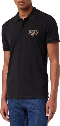 Jack & Jones Jack & Jones Mens JCOTHOMAS Polo SS FST Poloshirt, Black, M