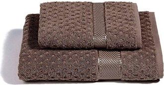 Caleffi 2-teiliges Handtuchset 100% Baumwolle Frottee - 1 Handtuch 50x100 cm + 1 Gästetuch 40x60 cm, Weich & Saugfähig