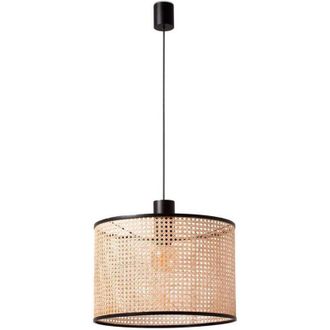 Faro Barcelona Faro MAMBO Schwarze, einfache Pendelleuchte aus Rattan Ø450