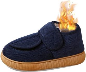 Generic Bottines Hiver Femme Hommes Botte de Neige Fourr&eacute;es Chaudes Pantoufles Fermeture R&eacute;glable Snow Boots Chaussures dhiver Antid&eacute;rapantes Women Blue 42