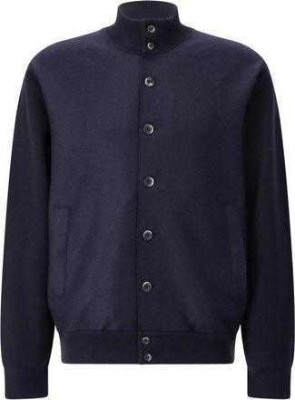 Herno Homme, Vestes, Bleu, Taille: 4XL Blouson en mélange de laine avec manches en tricot