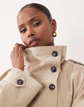 Gina Tricot Gina Tricot - Trench-coat &agrave; col montant - Beige fonc&eacute;-Neutral