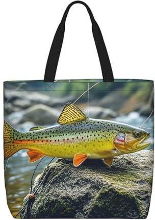 Generic P&ecirc;che &Agrave; La Mouche De LOmble De Fontaine Sac Fourre-Tout R&eacute;utilisable Sacs De Courses L&eacute;ger Sac Courses Pour Quotidienne Shopping Voyage