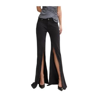 Y / Project Side Hook Flared Jeans - - Jeans - Damen - Schwarzk - W28