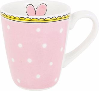 Blond Amsterdam Teetasse 0,35L Rosa mit weißen Punkten Verspieltes Design für Teeliebhaber