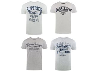 Riverso T-Shirt Herren Printshirt RIVLeon Regular Fit (4-tlg) Kurzarm Tee Shirt mit Rundhalsausschnitt aus 100% Baumwolle