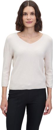 Betty Barclay Damen Feinstrickpullover mit V-Ausschnitt 38, Light Beige Melange