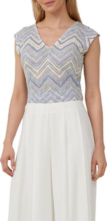 s.Oliver Semitransparentes T-Shirt aus Strickjersey mit V-Ausschnitt