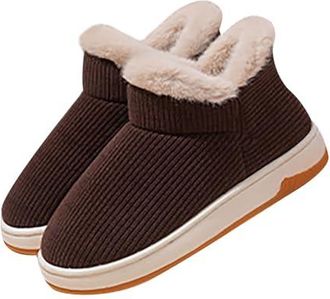 Generic Chaussons Homme Femme Pantoufles Int&eacute;rieur Maison avec Doublure en Peluche Chaude Chaussons Montants Semelle Antid&eacute;rapante Confortables Slippers Autom