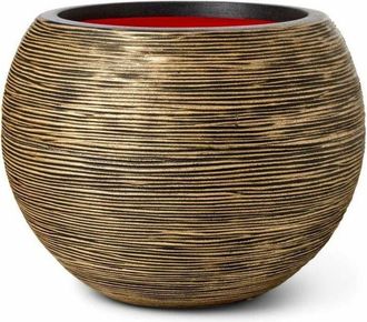 Capi Europe Kugelvase - CAPI EUROPE - RIB NL - 40 x 32 cm - Schwarz / Gold