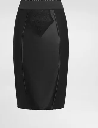 Dolce & Gabbana Lace And Satin Skirt - Frau R&ouml;cke Schwarz 40