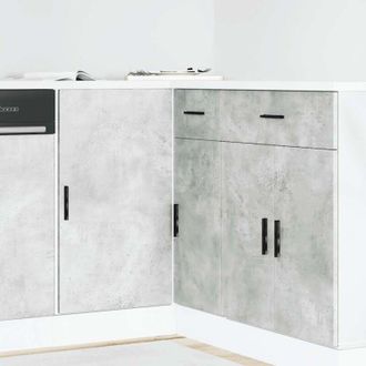 vidaXL Vidaxl - Meuble bas du lavabo gris b&eacute;ton bois ding&eacute;nierie