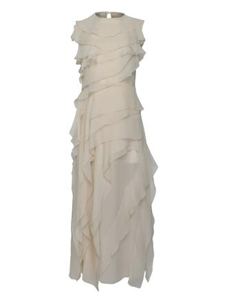 Altuzarra Gigi ruffled gown midi dress - Nude