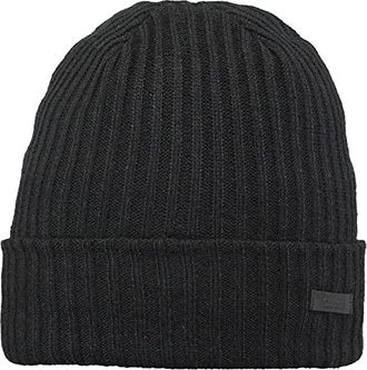 Barts Wilbert Turnup Beanie Bonnet dhiver, Noir, taille unique