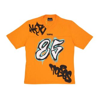 Disclaimer Oranges V-Ausschnitt Tee Oversize Print - - Tops - Herren - Orange - XL