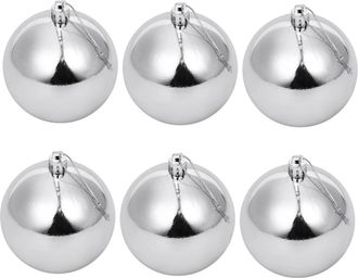 Amosfun 12st&uuml;cke Silberne Weihnachtskugeln H&auml;ngende Dekorationen Ornamente F&uuml;r Baum Party Hotels Zuhause Gl&auml;nzend
