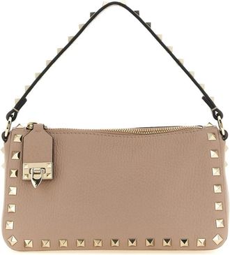 Valentino Garavani Besetzte Leder Umh&auml;ngetasche - - Bags - Damen - Beige - ONE SIZE
