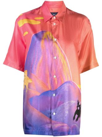 Stella McCartney chemise imprim&eacute;e &agrave; manches courtes - Rose