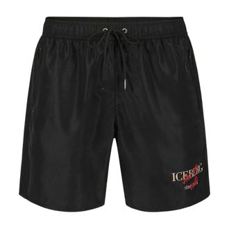 Iceberg Homme, Maillots de bain, Noir, Taille: XL Boxer Swim Shorts