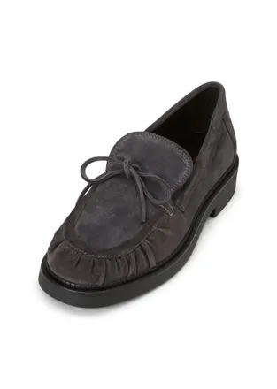Marc O'Polo Loafer MARC OPOLO aus ge&ouml;ltem Veloursleder, Damen, Gr. 36, grau (schwarz graphite), Obermaterial: 100% Leder, unifarben, Schuhe Loafer, Topseller
