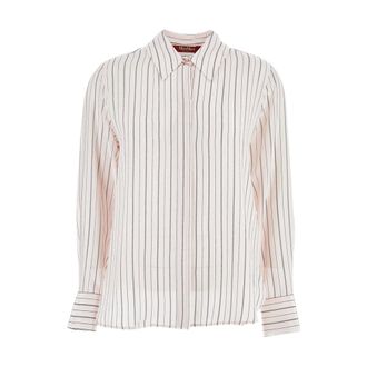 Max Mara Femme, Blouses et Chemises, Multicolore, Taille: 42 FR Chemise en Soie &agrave; Rayures Fines