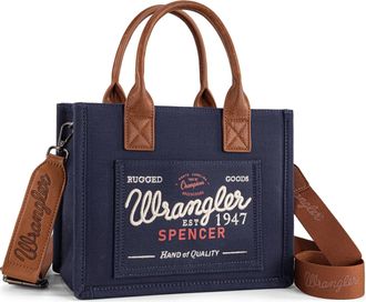 Montana West Wrangler Tragetasche f&uuml;r Damen, Retro, Leinen, Tragegriff oben, Geldb&ouml;rsen und Handtaschen, Blau - Blue Depths, Einheitsgr&ouml;&szlig;e