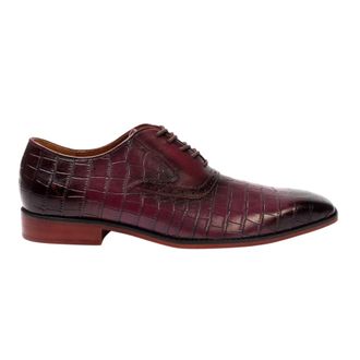 Giorgio Krokodil Oxford-Schuhe f&uuml;r Herren, Vollnarbenleder (Weinrot)