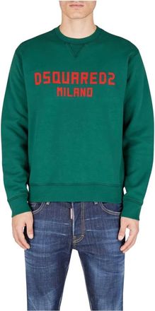 Dsquared2 Homme, Sweatshirts et sweats &agrave; capuche, Vert, Taille: S Cool Fit Milano SweaT-shirt