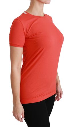 Dolce & Gabbana Womens Red Crewneck Short Sleeve T-Shirt Cotton Top