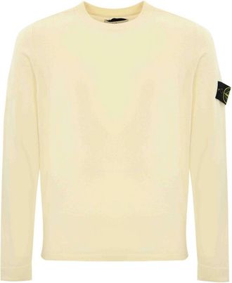 Stone Island Pull Col Rond - Blanc