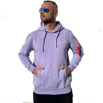 Alpha Industries Herren Back Print Hoody Kapuzensweat Kapuzenpullover, Pale Violet, M
