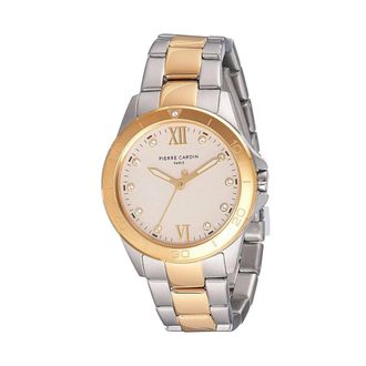 Pierre Cardin Femme, Accessoires, Jaune, Taille: ONE Size Montre habill&eacute;e en acier inoxydable