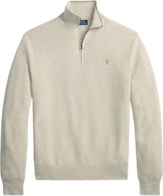 Polo Ralph Lauren Pull &agrave; col zipp&eacute; en maille textur&eacute;e de coton