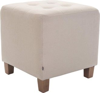 Clp Salon rembourr&eacute; des tabourets multifonctionnels en tissu et bois diff&eacute;rentes couleurs Couleur : Cr&egrave;me