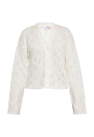 Mymo Strickjacke Damen weiss