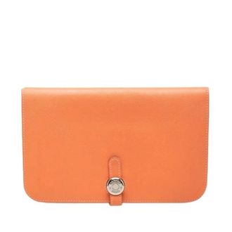 Herm&egrave;s Pre-owned Dogon Duo Wallet - Femme - Pre-owned - Orange - Taille: ONE Size