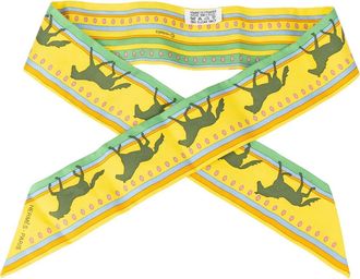 Herm&egrave;s T&uuml;cher & Schals - Hermes Silk Sequences Twilly Scarf Tuch - Gr. unisize - in Gelb - f&uuml;r Damen