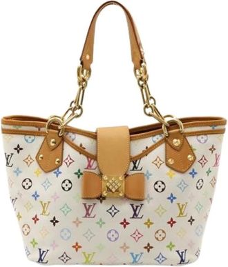 Louis Vuitton Sac &agrave; main en tissu vintage doccasion - Femme - Pre-owned - Blanc - Taille: ONE Size