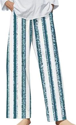 Generic Pantalon Femme Large L&eacute;ger Fluide Lin Ample Womens Non Pocket Cotton Linen Casual Pants Large Pantalon Yoga Femme Pantacourts Fluide (Sky Blue XXXL)